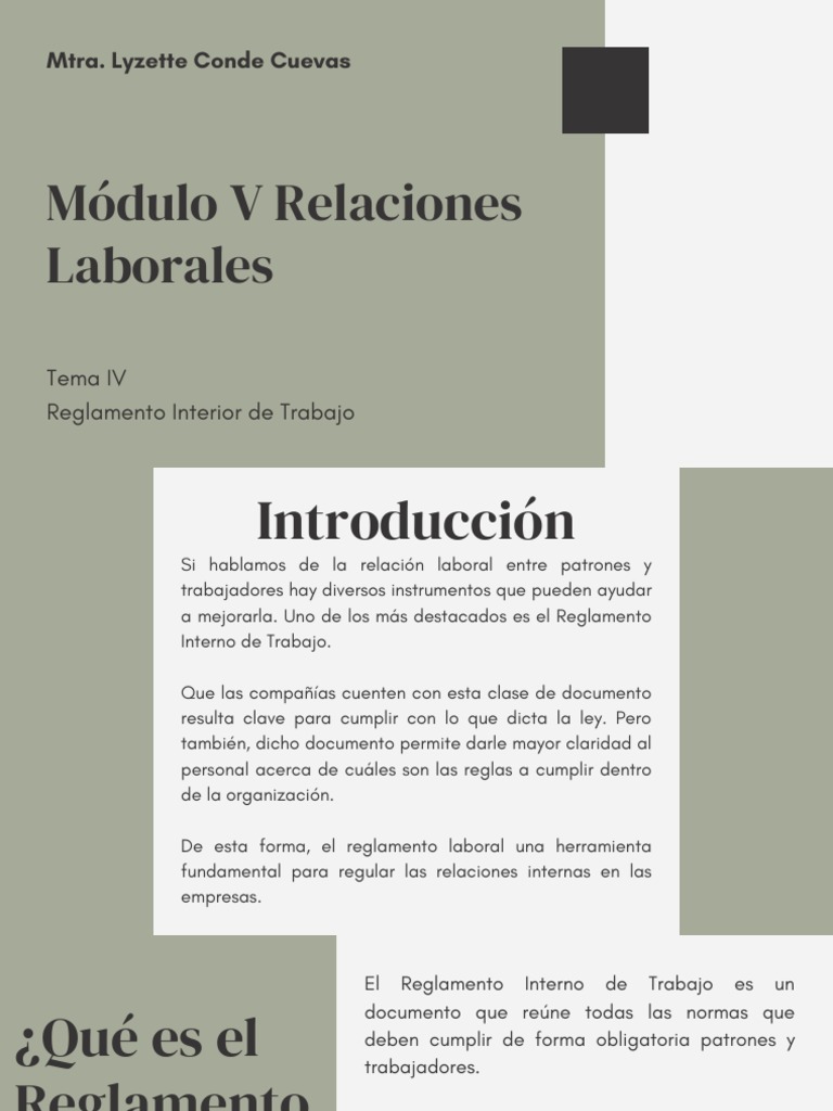 Presentación Clase 4 Relaciones Laborales | PDF
