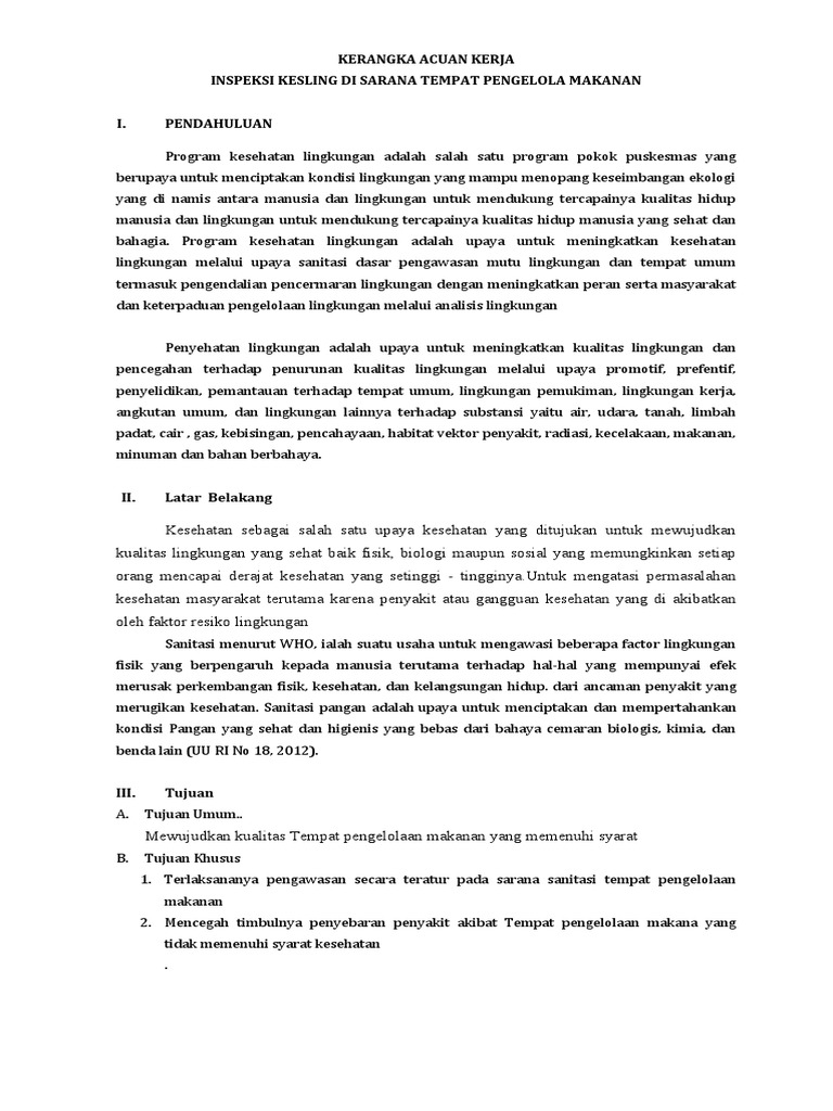 KAK Kegiatan IKL TPM Kesling 2023 | PDF | Kesehatan Holistik