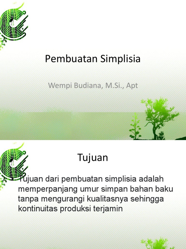 Proses Pembuatan Simplisia Terperinci | PDF | Memasak, Makanan ...