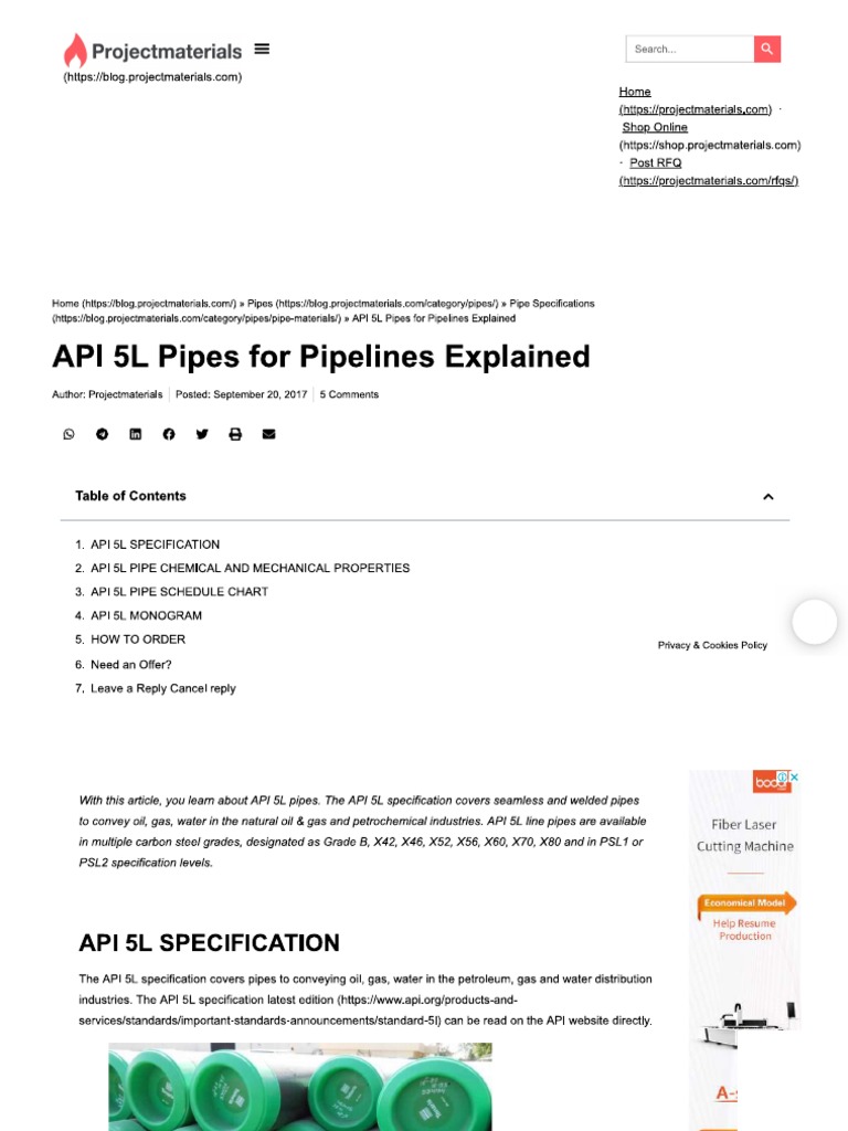 API 5L Specs | PDF