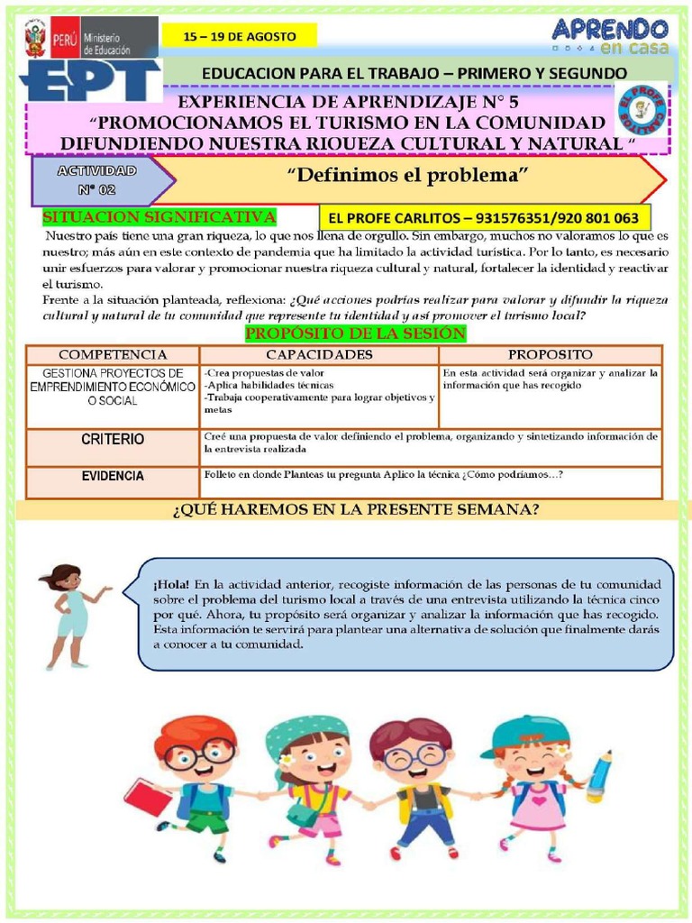 Experiencia de Aprendizaje 05 - Actividad 02 - 1ero y 2do Grado - Ept - 00001 | PDF