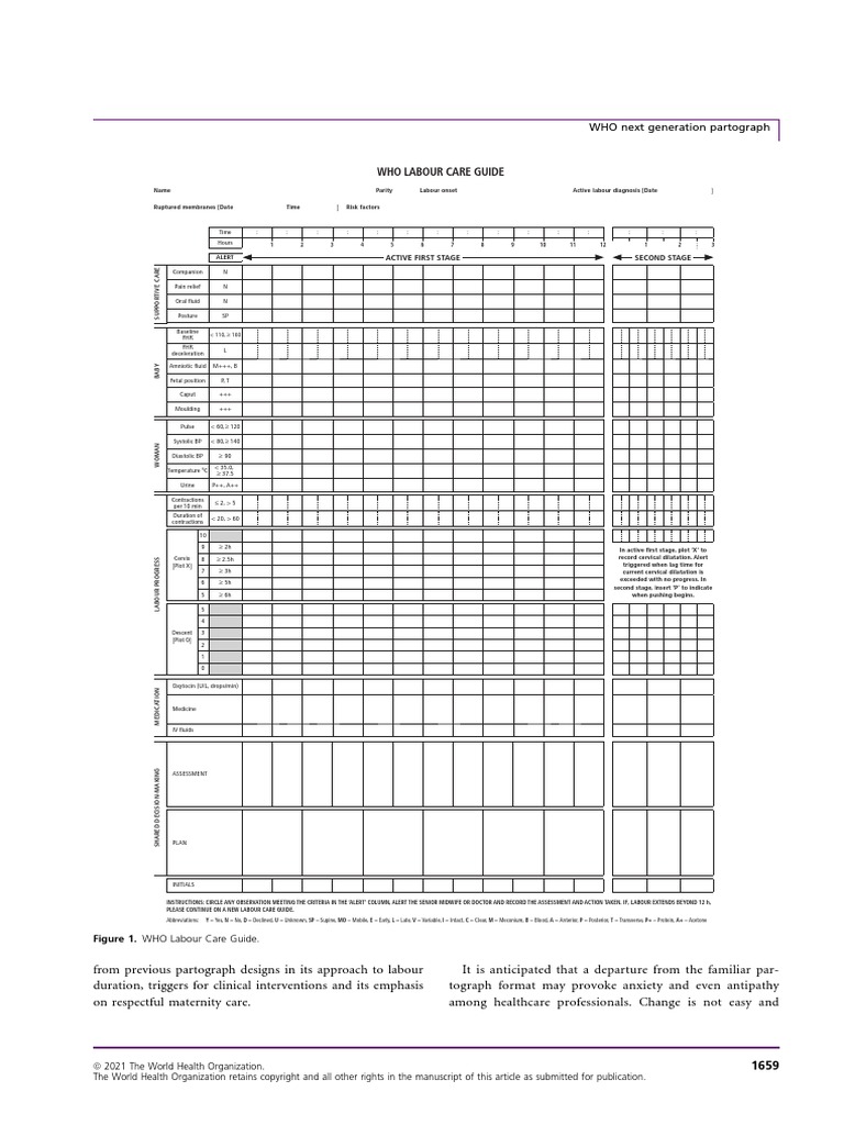 WHO 2022 Partograph | PDF