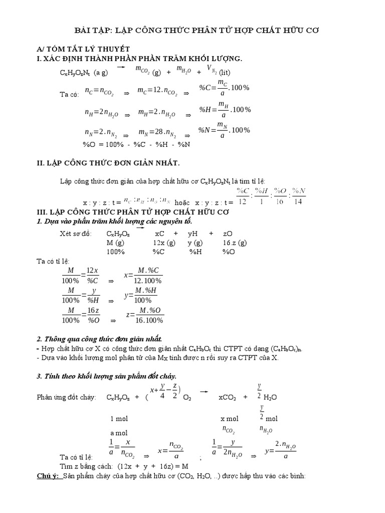 Lập CTPT-HCHC | PDF