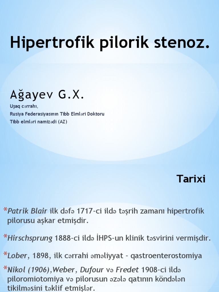 Hipertrofik Pilorik Stenoz | PDF