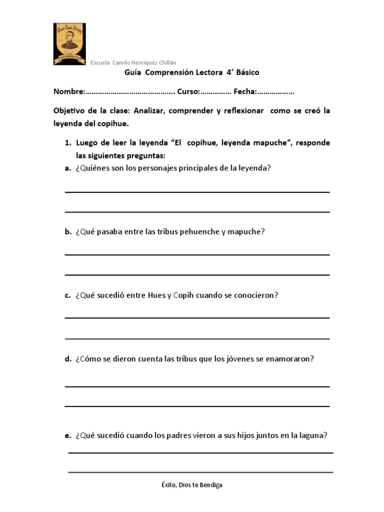 Guía Actividades Clase N°1 Cuarto Básico | PDF