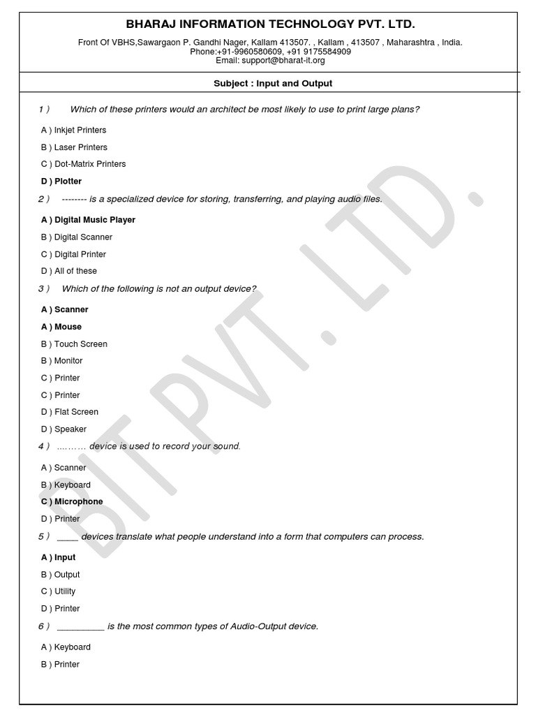 Input and Output-E | PDF