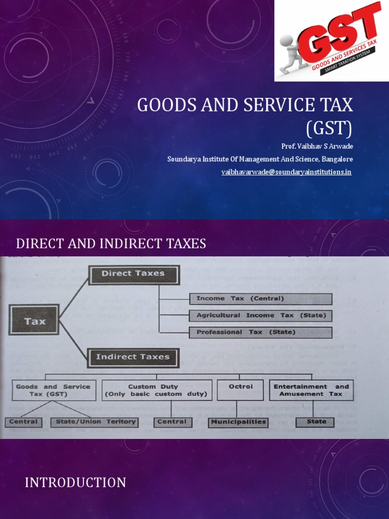 Goods and Service Tax (GST) - Chapter 1 | PDF