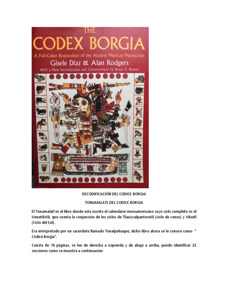 Decodificacion Del Codice Borgia | PDF