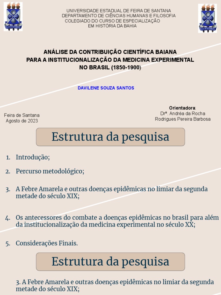 UEFS - Apresentação TCC - Davilene Santos - Especialização em História ...