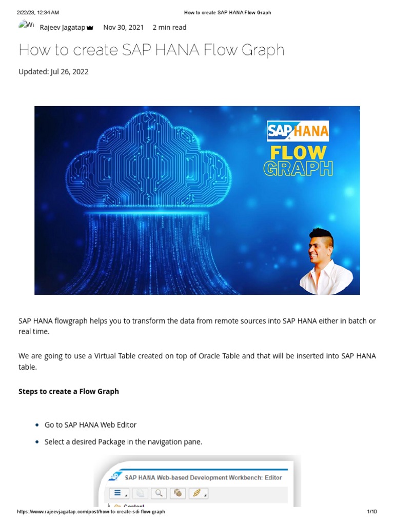 2 How to create SAP HANA Flow Graph | PDF