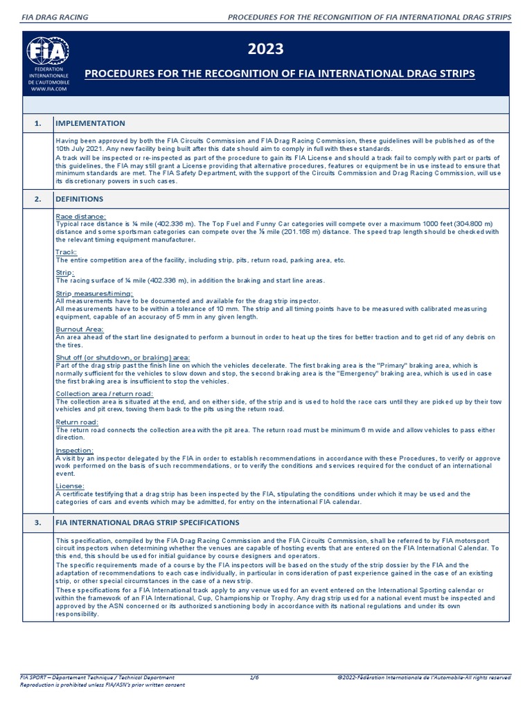 2023_fia_drag_racing_-_procedures_for_the_recognition_of_drag_strips | PDF