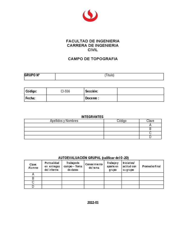 04-Caratula - Informes Topografia UPC-2022 00 | PDF