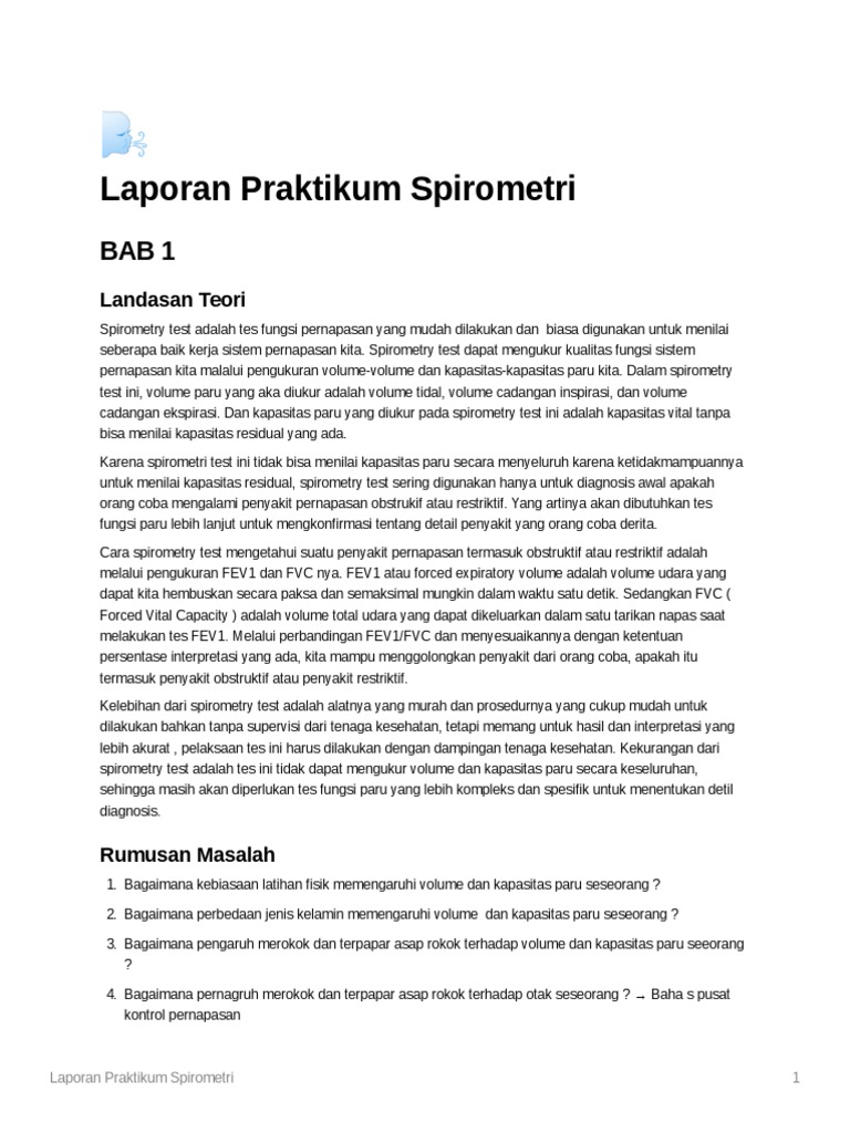 Laporan_Praktikum_Spirometri | PDF