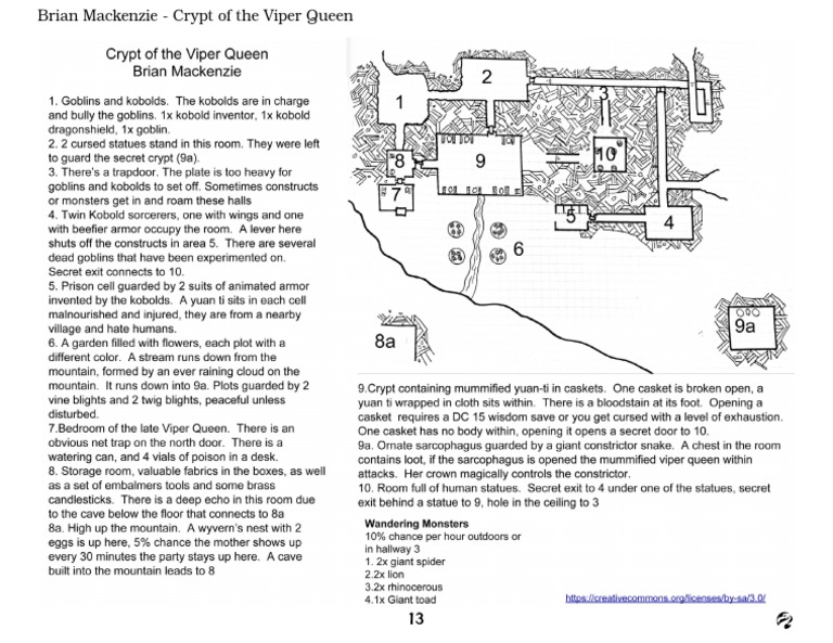 Crypt of The Viper Queen (System Neutral) | PDF
