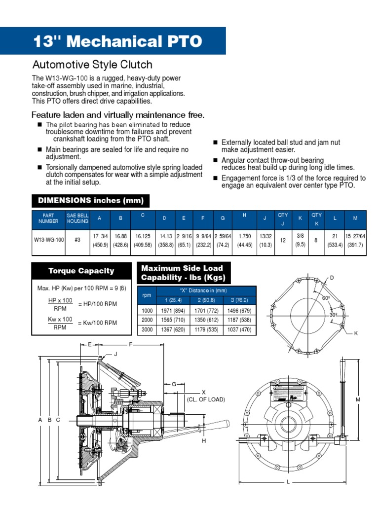 WPT Mechanical Power Take-Off Clutches | PDF | Bearing (Mechanical ...