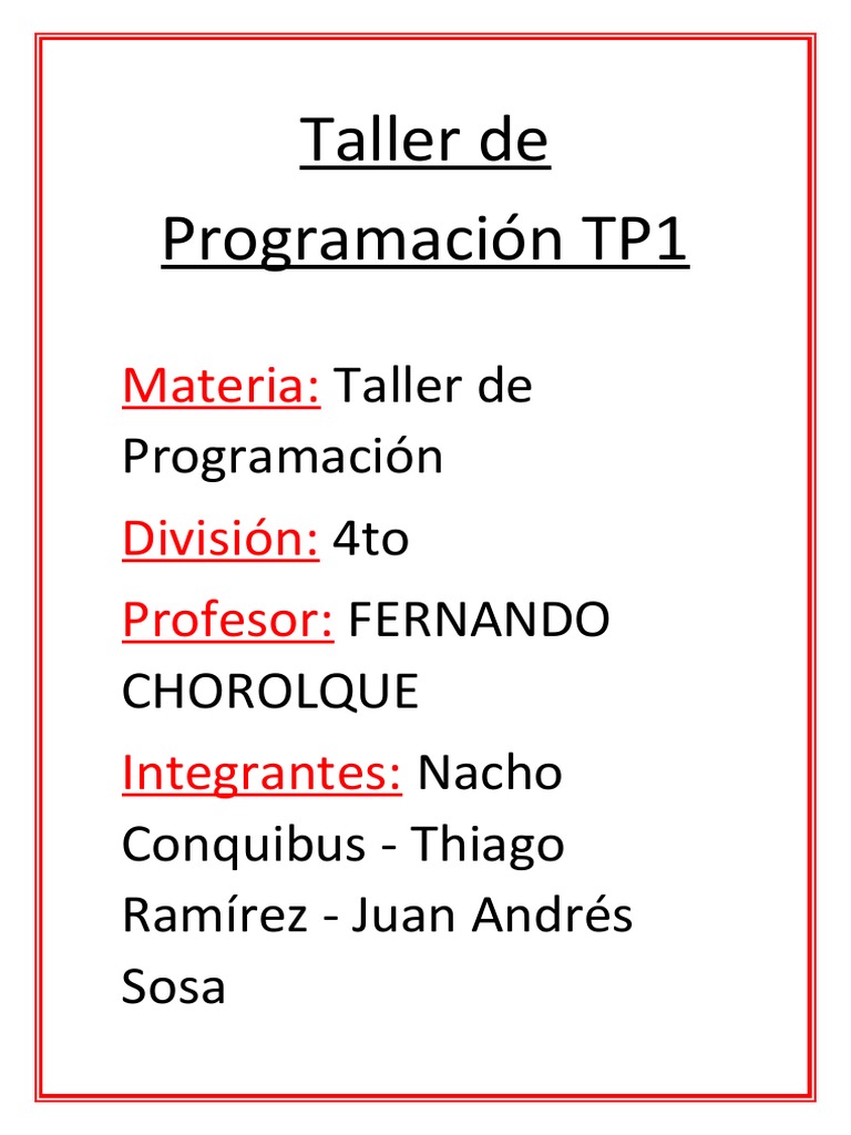 Nuevo Documento de Microsoft Word | PDF | Lenguaje de programación | Programación de computadoras