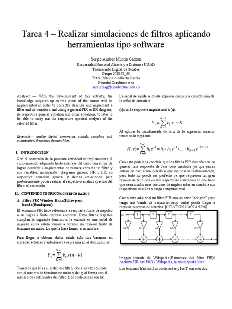 Simulación de Filtros FIR en MATLAB | PDF | Procesamiento de la señal ...