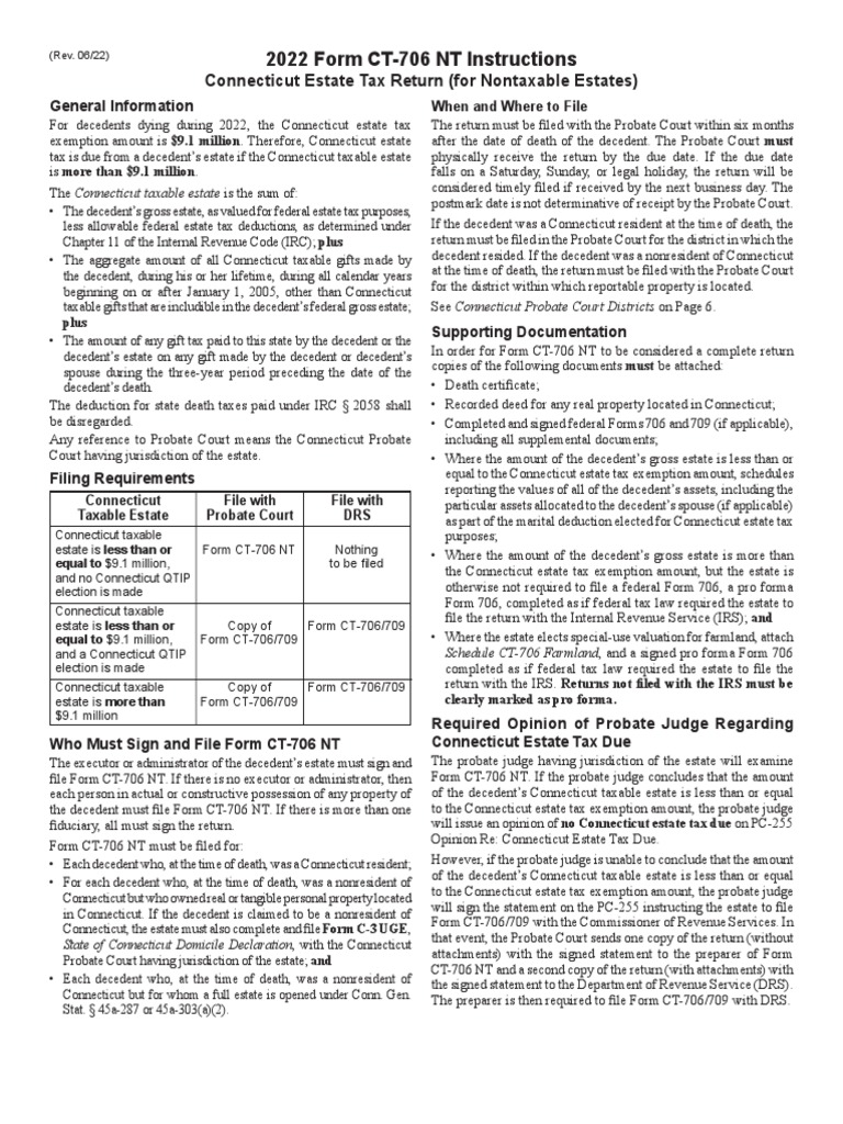 CT-706 NT Instructions for 2022 | PDF | Finance & Money Management