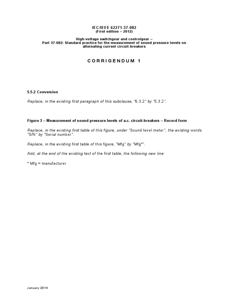 IEC IEEE 62271-37-082-2012 Cor1-2014 | PDF