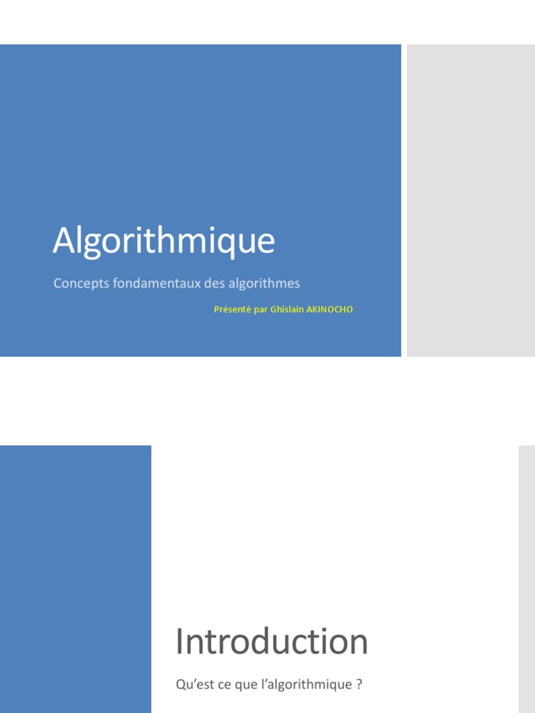 Algorithmique Introduction Fondamentaux | PDF