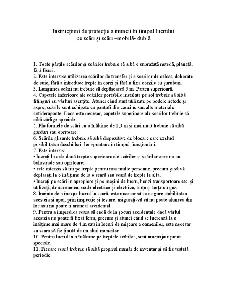 Instructaj Lucru Pe Scară | PDF