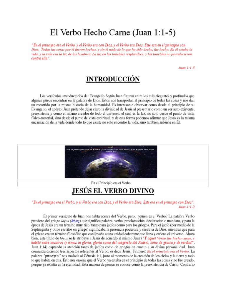 El Verbo Hecho Carne | PDF