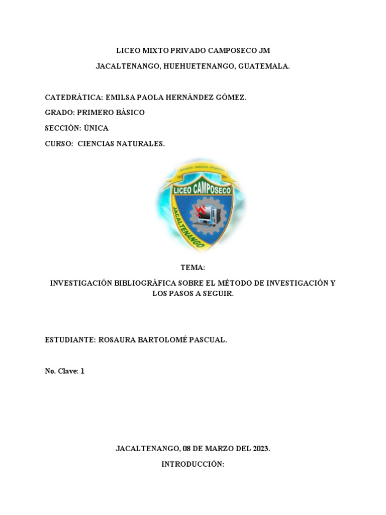 Liceo Mixto Privado Camposeco JM | PDF