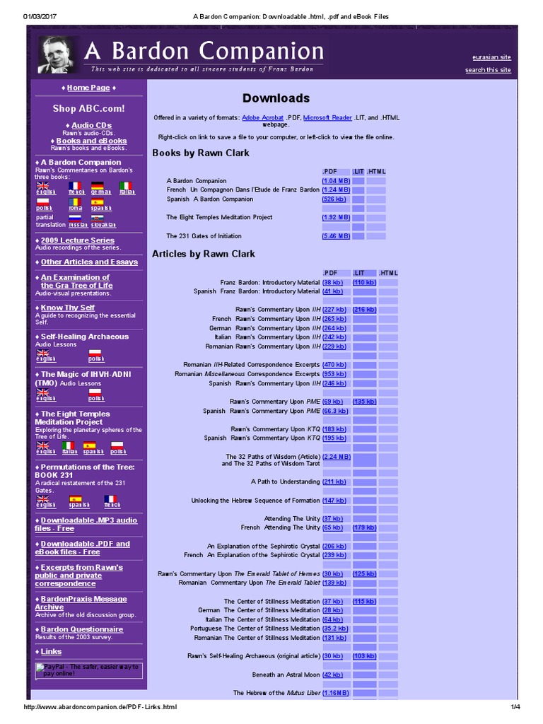 A Bardon Companion - Downloadable .HTML | PDF