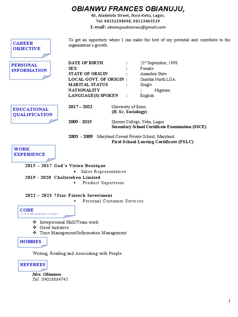 Obianwu Frances Obianuju | PDF