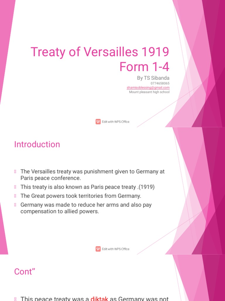 Treaty of Versailles | PDF | Treaty Of Versailles | World War I Reparations