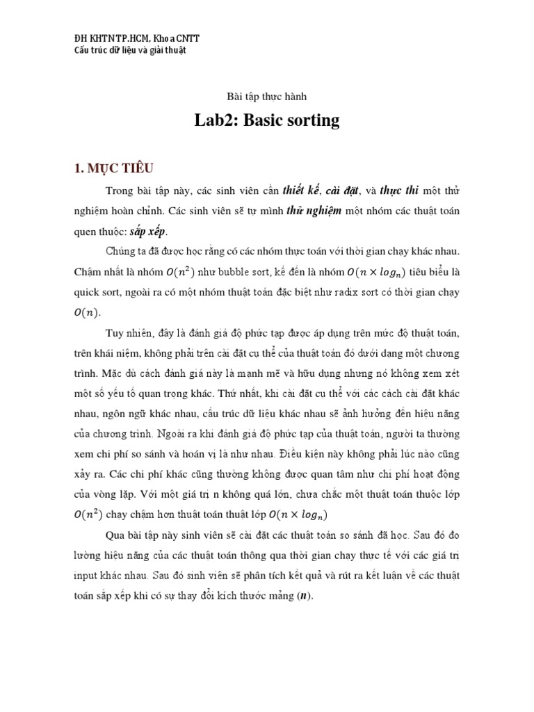 Lab2 Sorting 2 | PDF