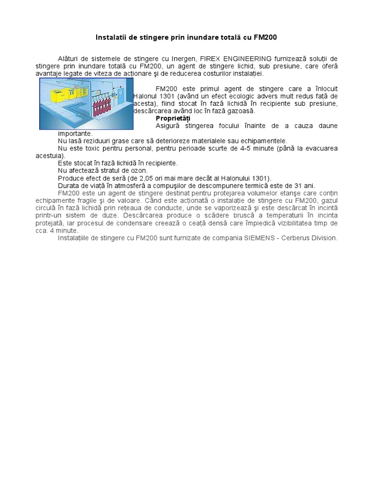 Stingere Incendiu Cu Spuma FM200 | PDF