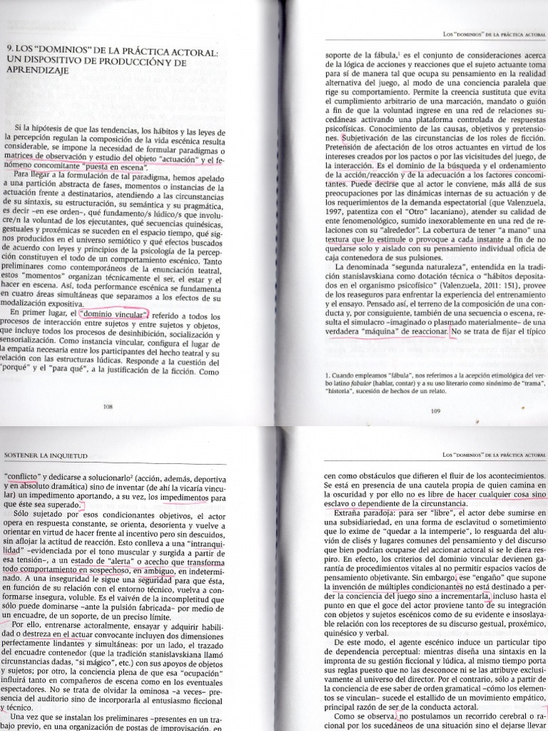 Pricco-Dominios de La Práctica Actoral | PDF