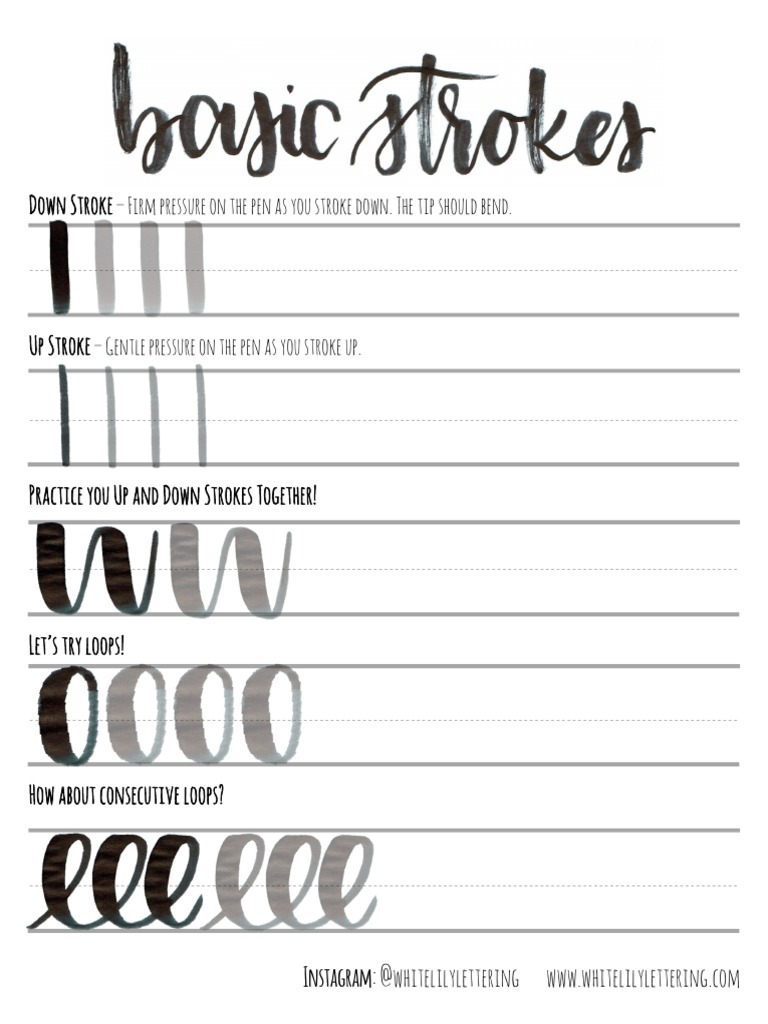 Mastering Up and Down Strokes in Lettering | PDF