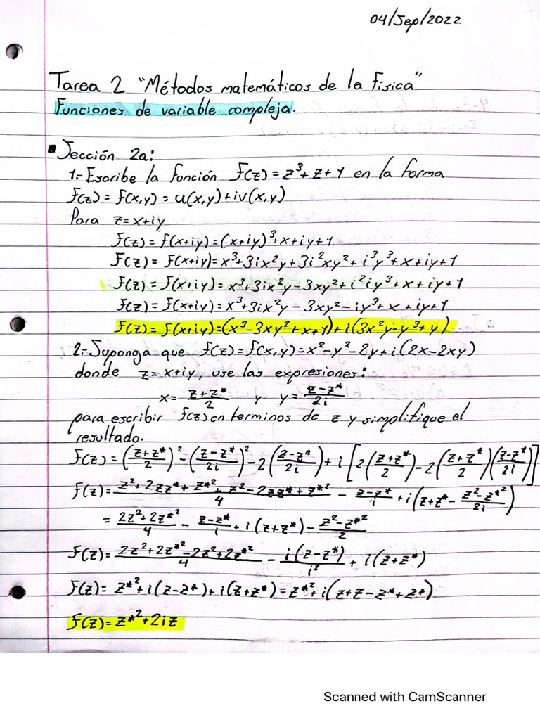 Problemas Sobre Funciones de Variable Compleja | PDF