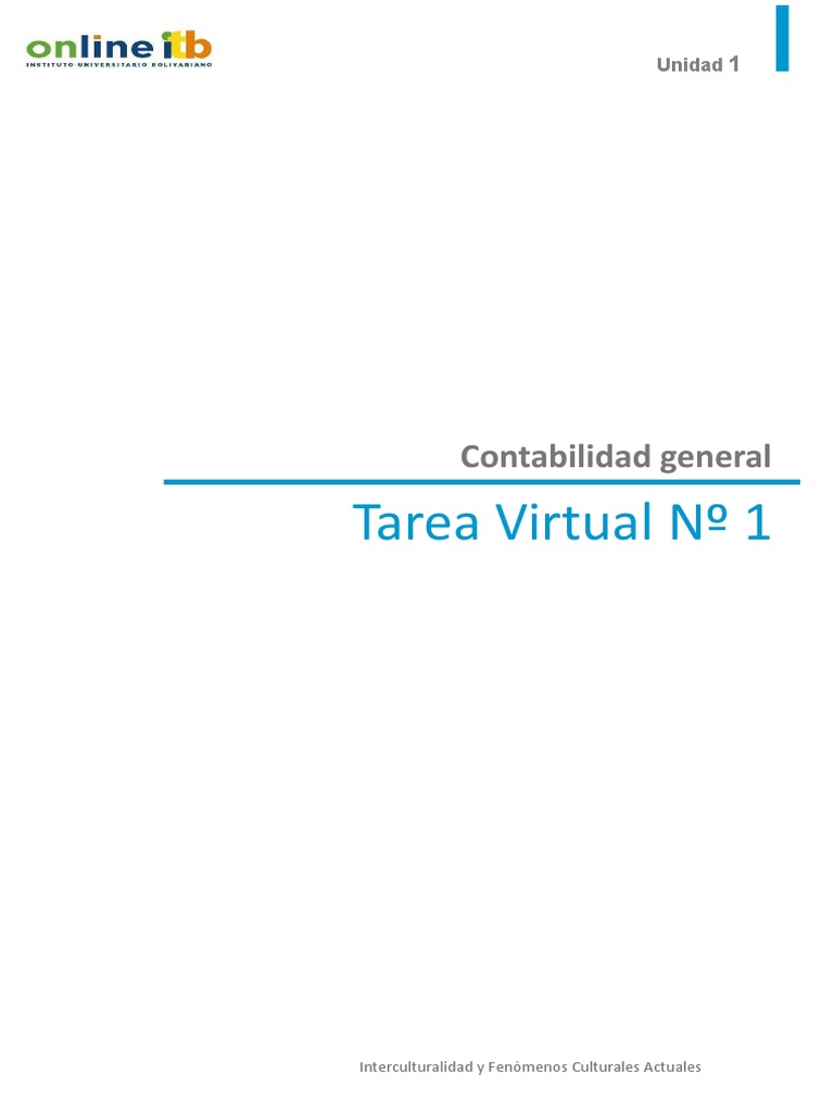 Tarea Virtual 1 Unidad 1 Contabilidad | PDF | Contabilidad | Industrias de servicio