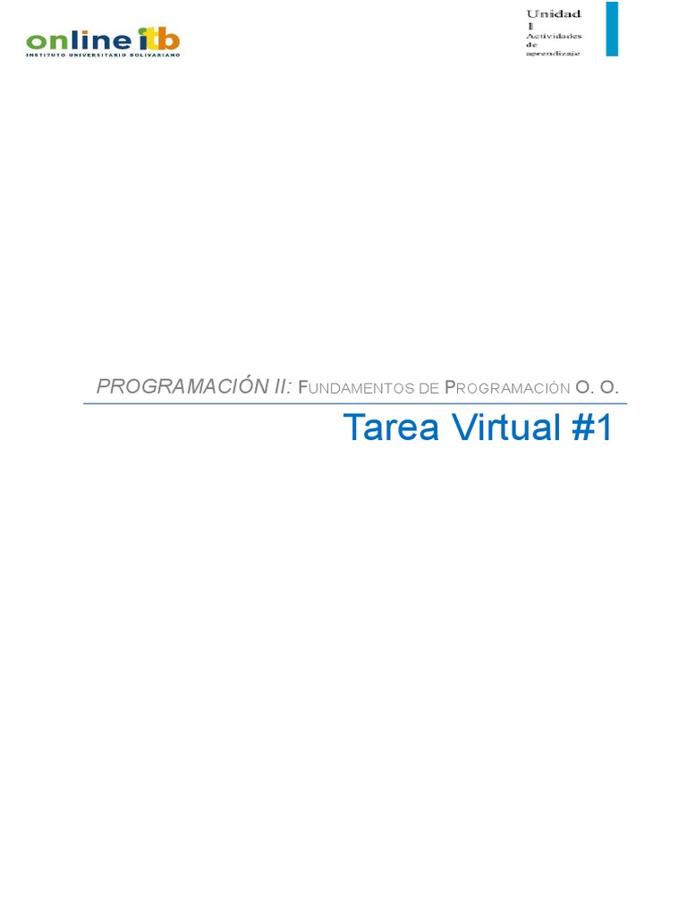 Tarea Virtual #1 Programacion II | PDF