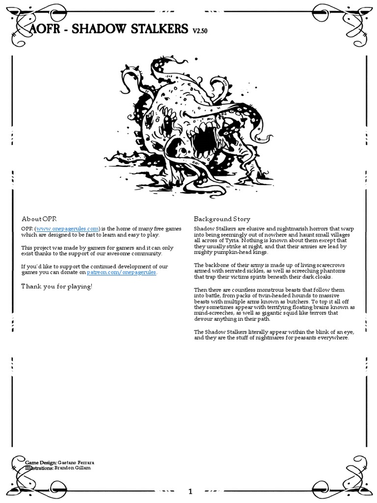 AOFR - Shadow Stalkers v2.50 | PDF