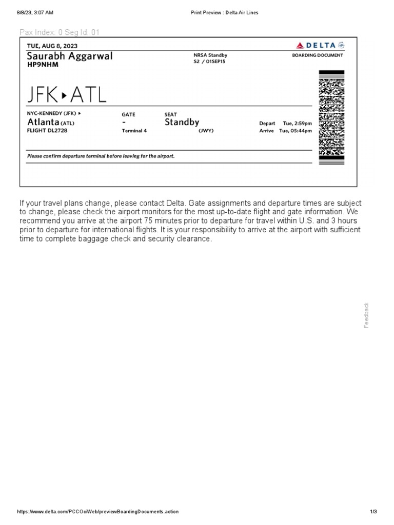 ATL - Print Preview - Delta Air Lines | PDF | Airport | Aviation