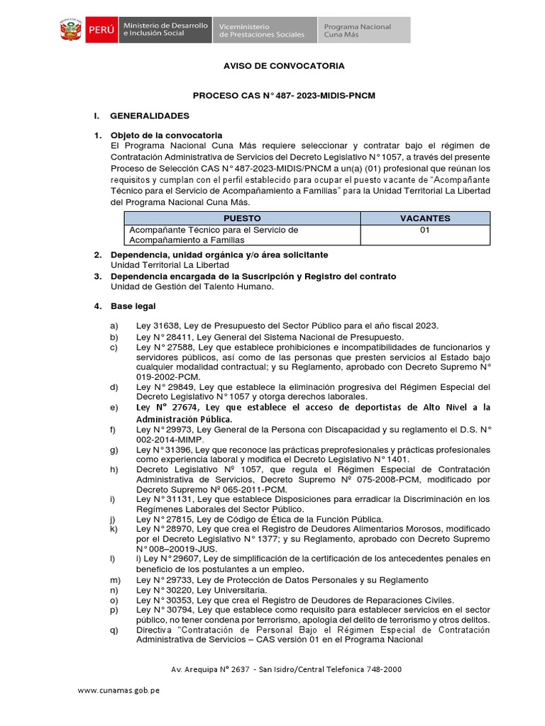 Bases Cas 487-2023 - At-Saf-La Libertad | PDF