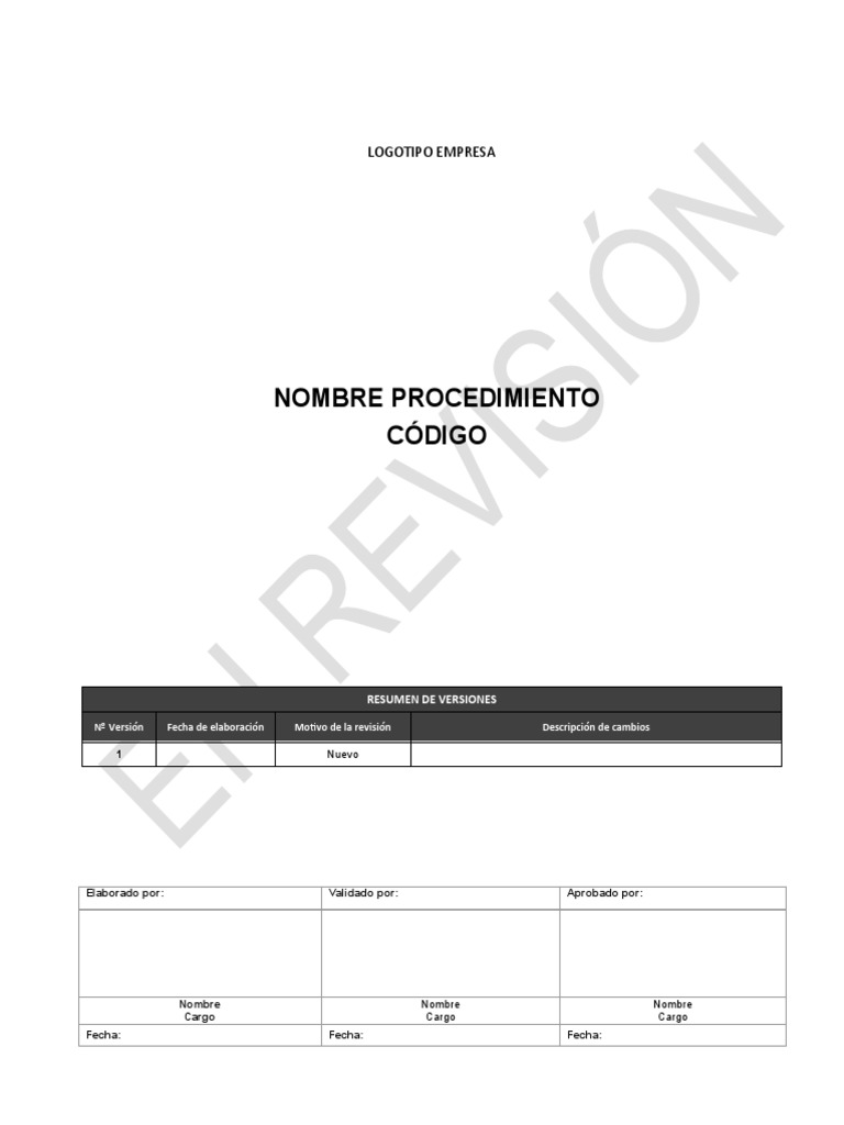 Ejemplo Procedimiento | PDF