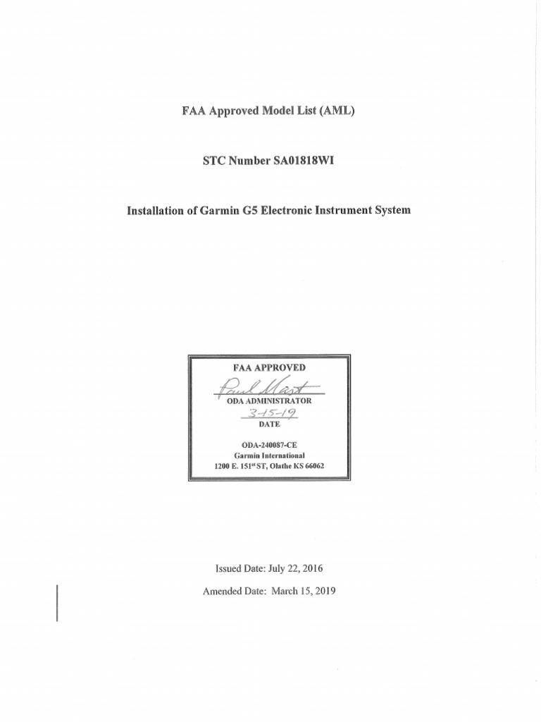 Garmin g5 Approved Model List g5aml | PDF