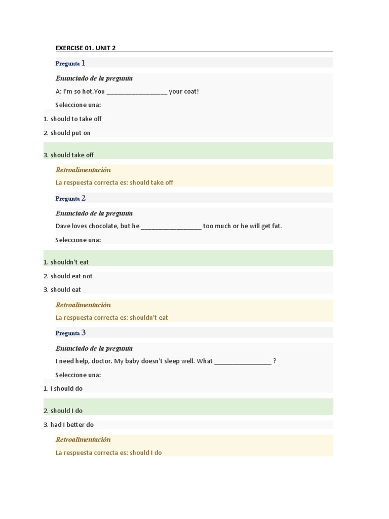 Exercise 01 - Unit 2 | PDF