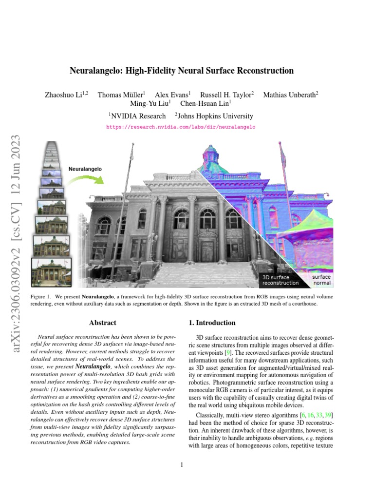High-Fidelity Neural Surface Reconstruction | PDF | Computers