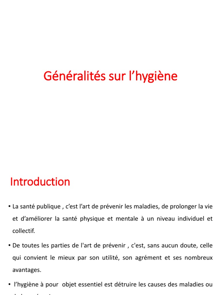 1-Cours Introductif Hygiene Du Milieu | PDF