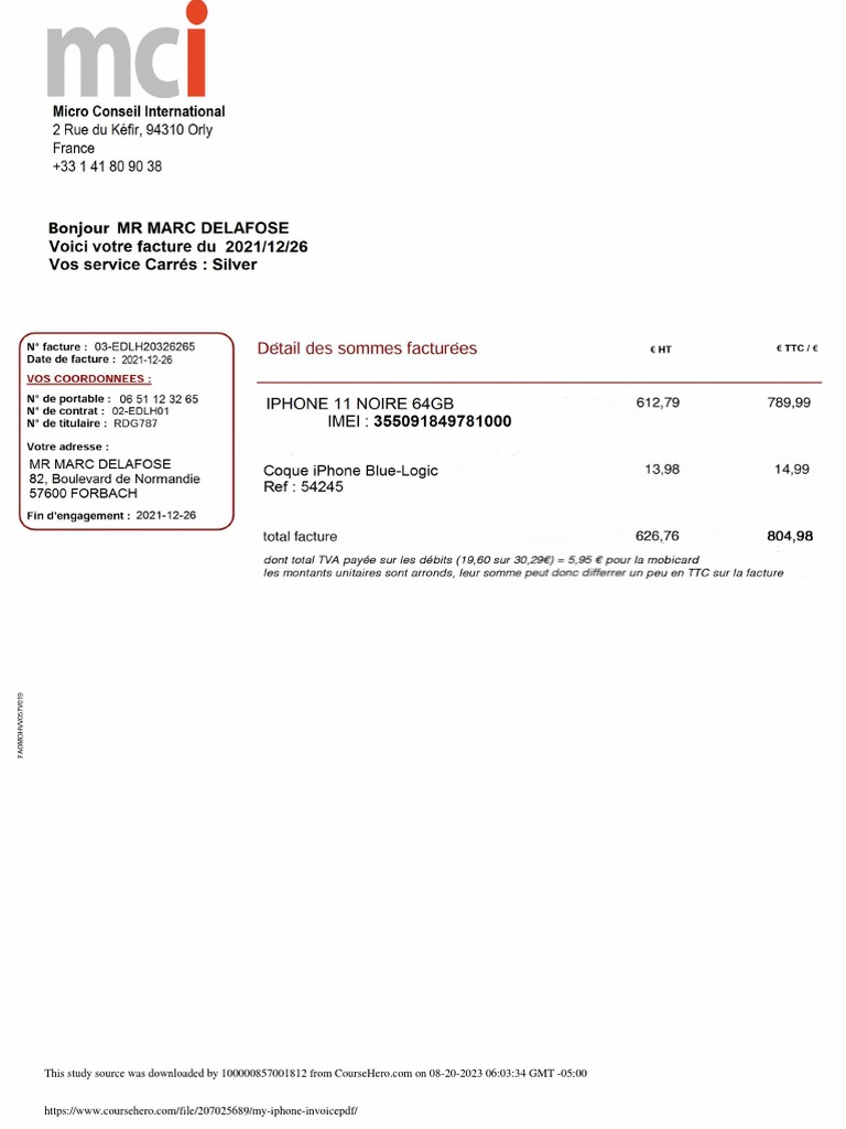My Iphone Invoice PDF | PDF | Computers | Technology & Engineering
