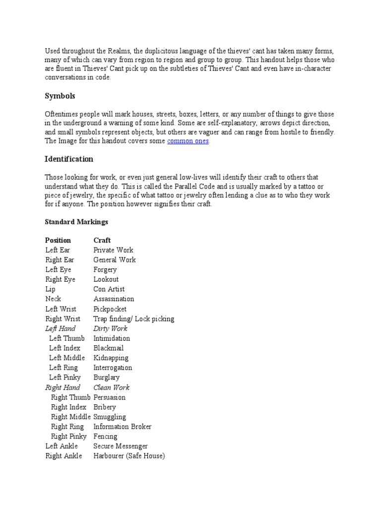 Thieves Cant | PDF | Language Arts & Discipline | Self-Improvement