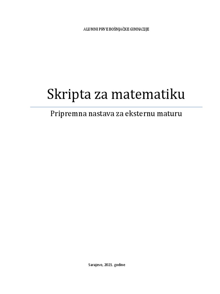 Matematika Skripta Pdf