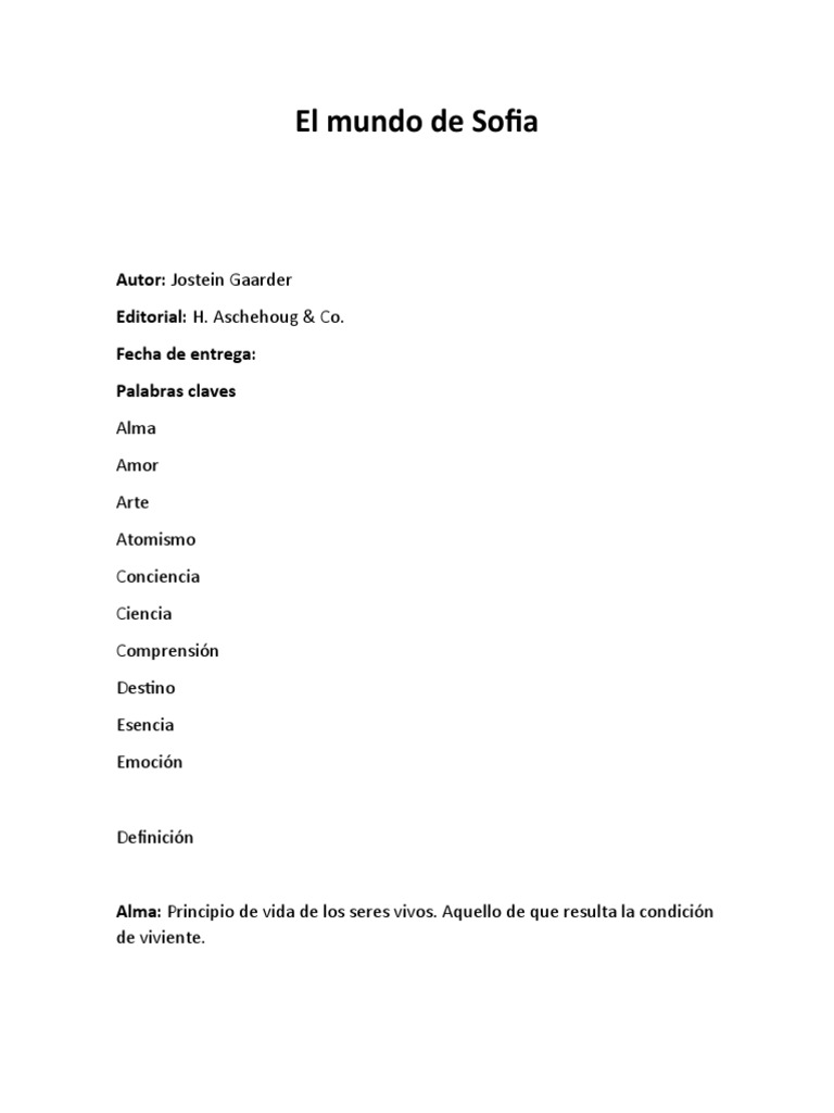 El Mundo de Sofia | PDF