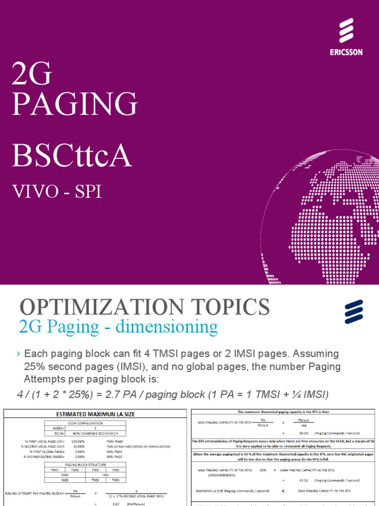 2G Paging - Dimensioning - SPI - BSCTTCA - Rev | PDF